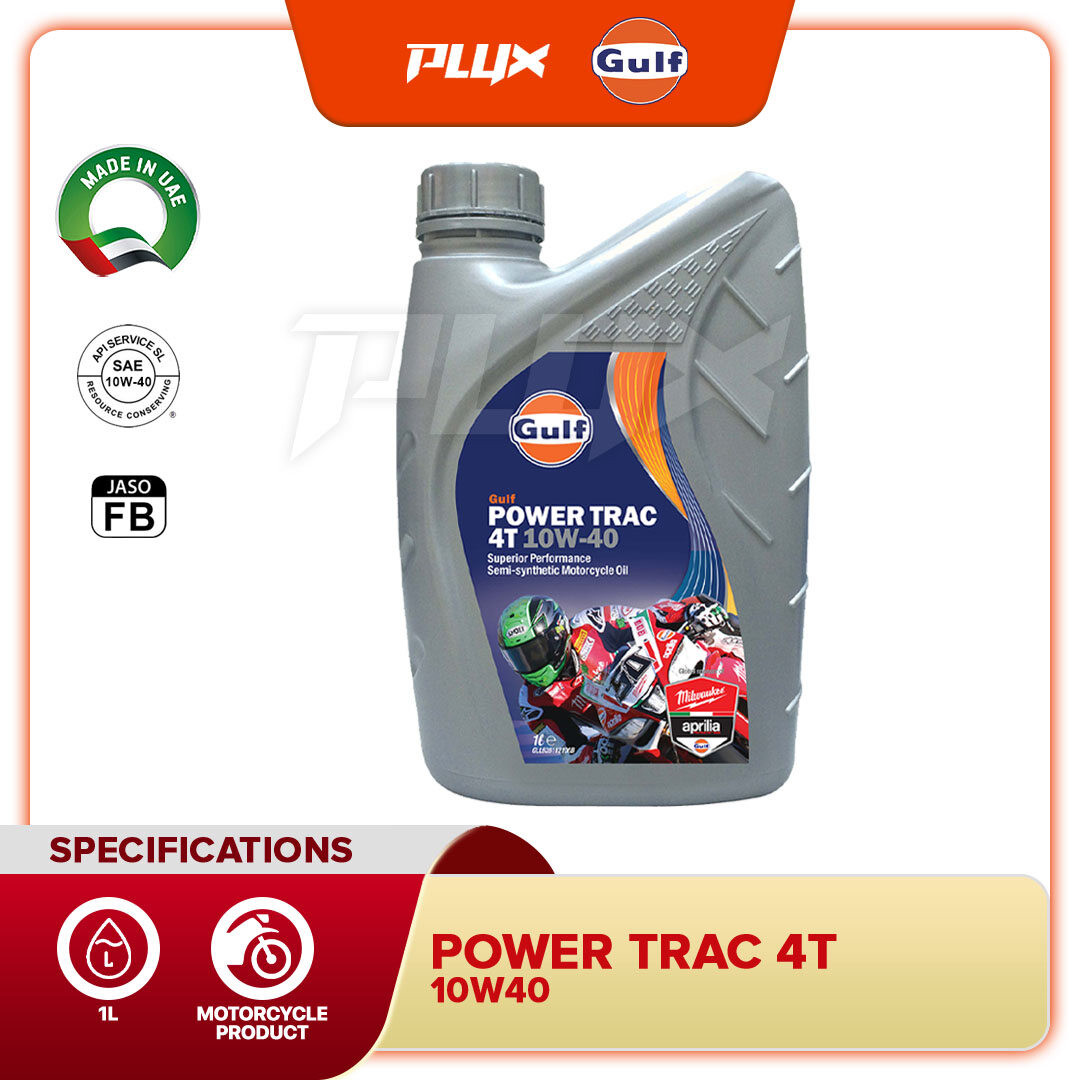 GULF Power Trac 4T 10W40 Motorcycle Engine Oil (1L) Minyak Hitam ...