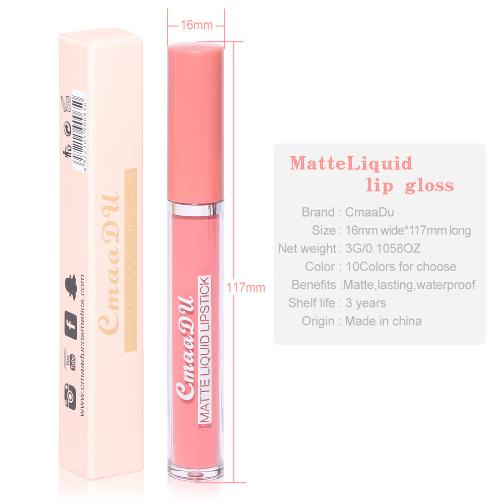 CMAADU Liquid Lipstick Matte Lightweight Long Lasting 10 Color ...