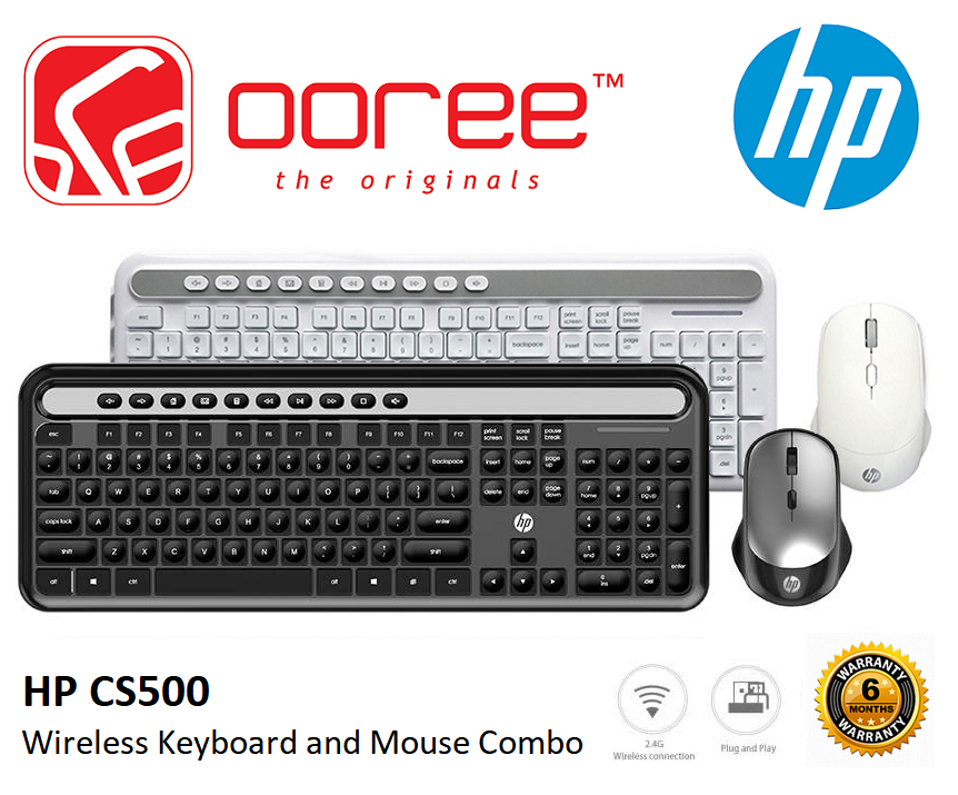 HP CS500 2.4GHZ WIRELESS KEYBOARD AND MOUSE COMBO WITH PLUG & PLAY 104 ...