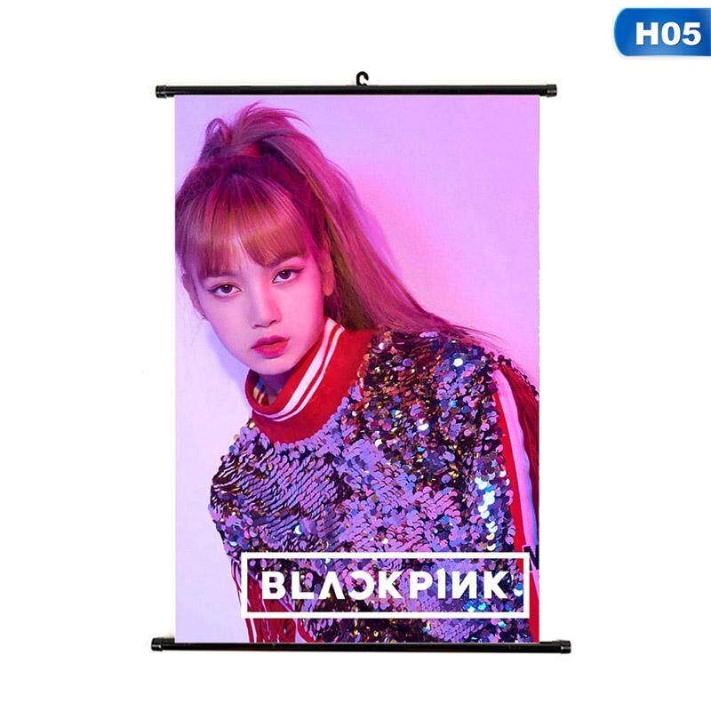 BBty 1 Pcs 21x30 ซม. เคป็อปแบล็กพิงค์พัดลมคอลเลกชันแขวนภาพวาดศิลปะการ ...