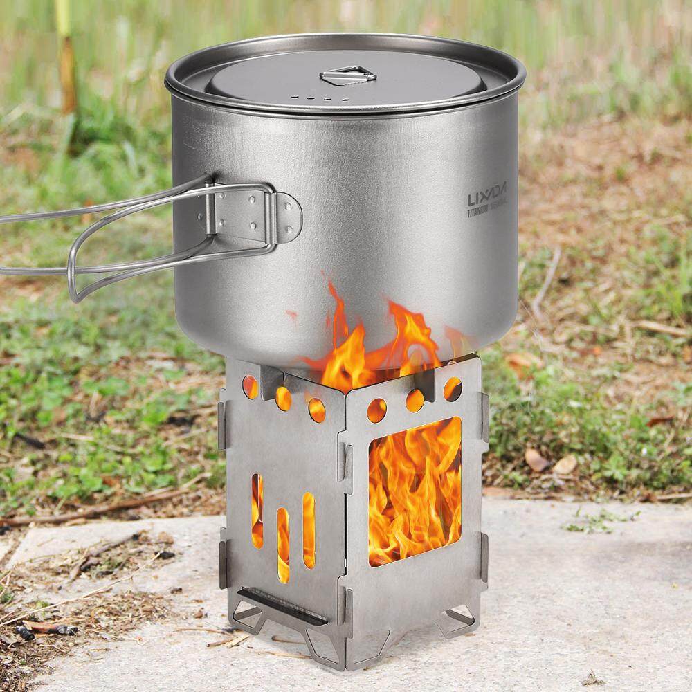 TOMSHOO Titanium Folding Camping Stove Ultralight Outdoor Wood Burning ...