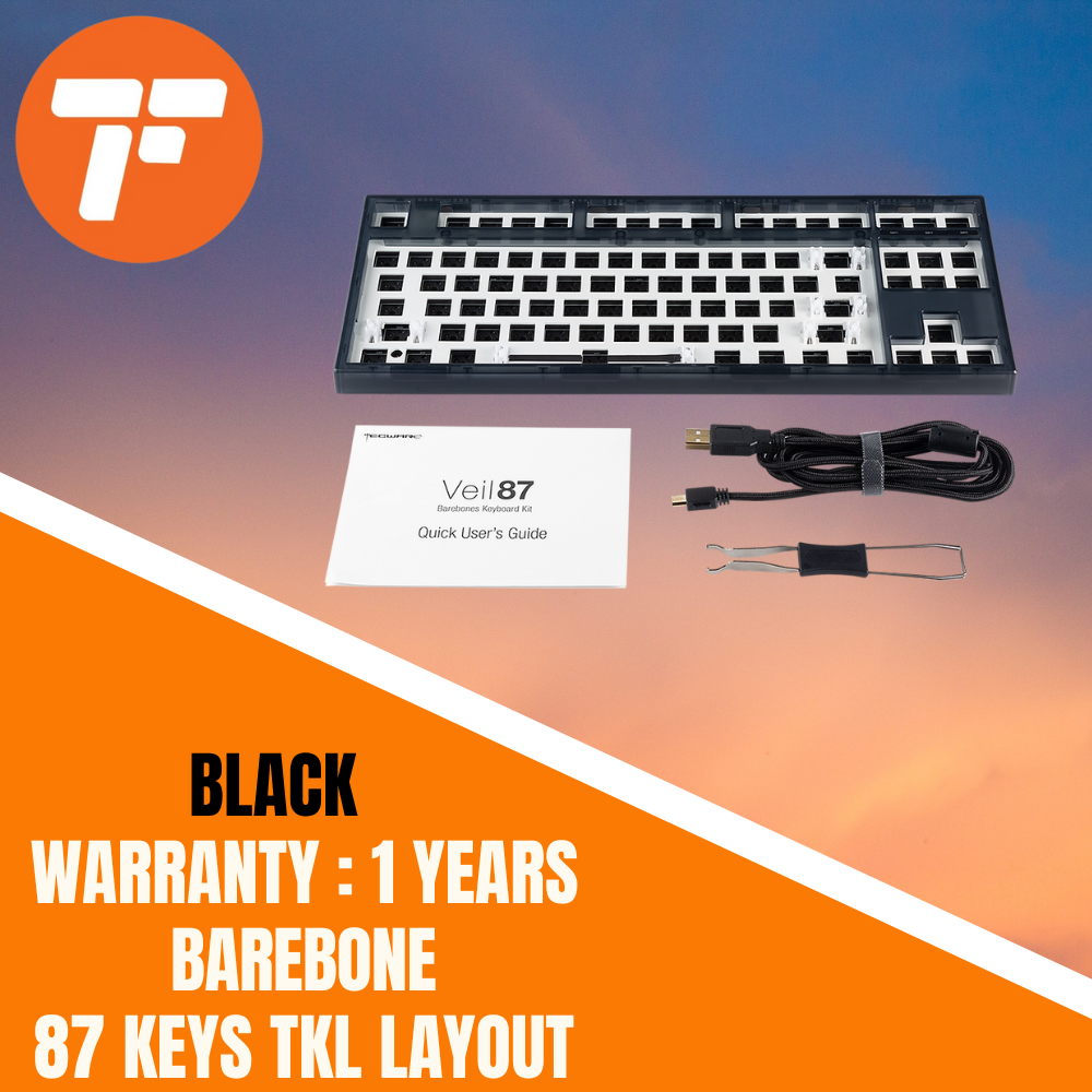 Flexi Tech TECWARE Veil 87 Wired Mechanical Keyboard Barebone Black ...