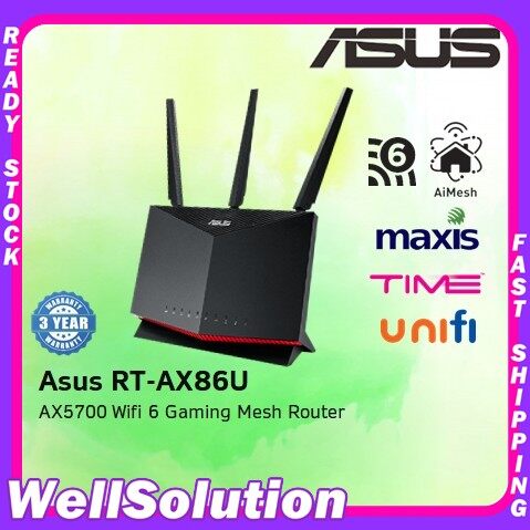 ASUS RT-AX86U / RT-AX86S AX5700 Dual Band WiFi 6 Gaming Router Mesh ...