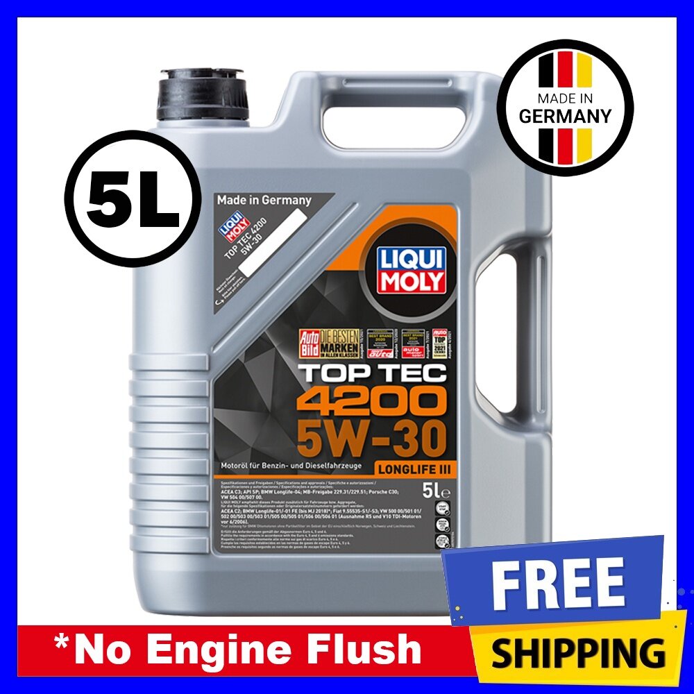 LIQUI MOLY Fully Synthetic Engine Oil TOP TEC 4200 5W30 (4L/5L) 5W-30 ...