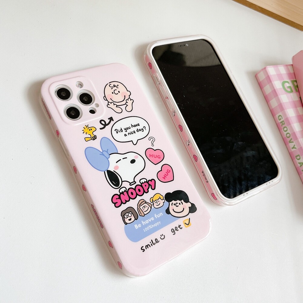 Cartoon Snoopy Charlie Friend Cell Phone Case for 12 Pro Max Anti-fall ...