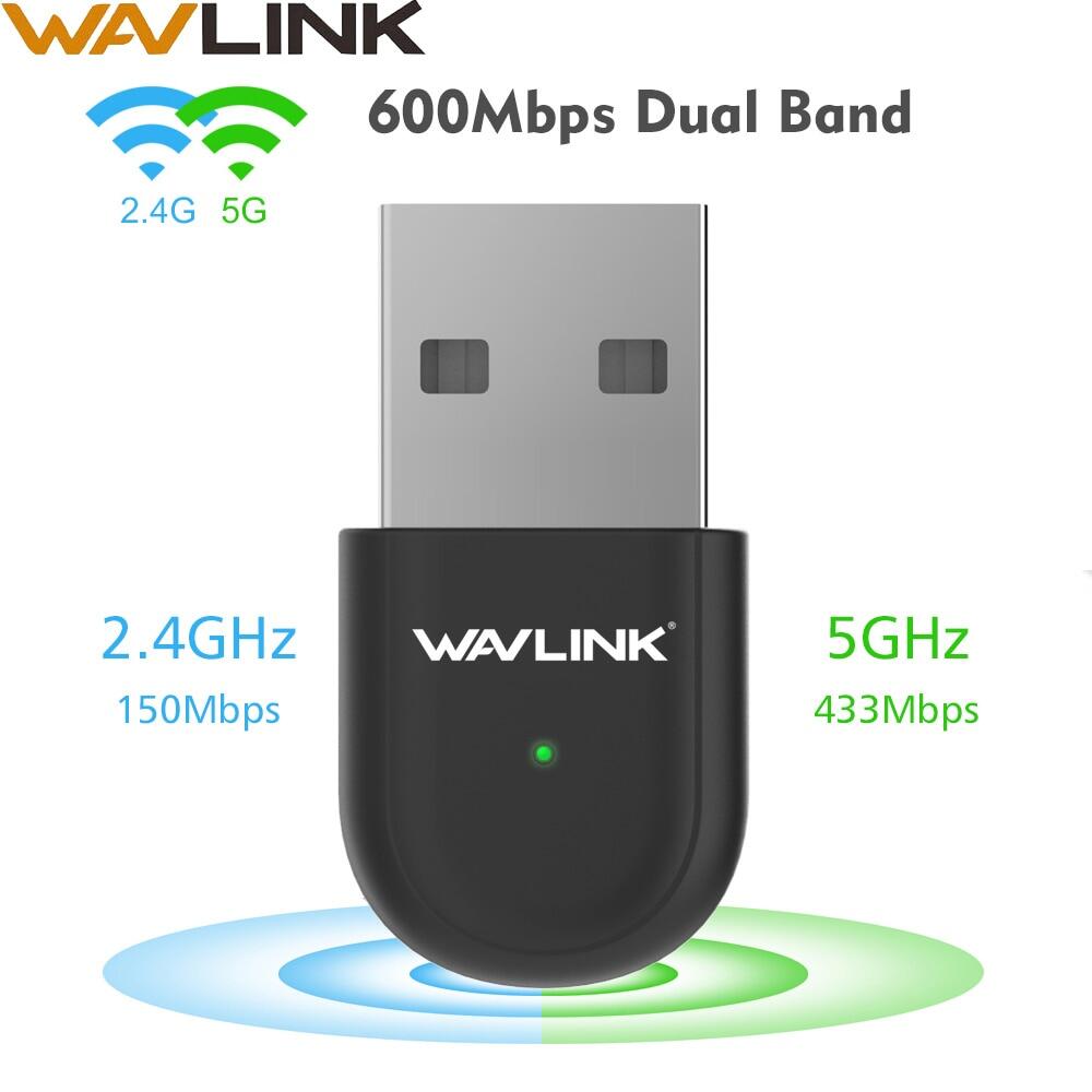 Wavlink USB 2.0 AC600 USB อะแดปเตอร์ WiFi 600Mbps Dual Band 2.4G/5 GHz ...