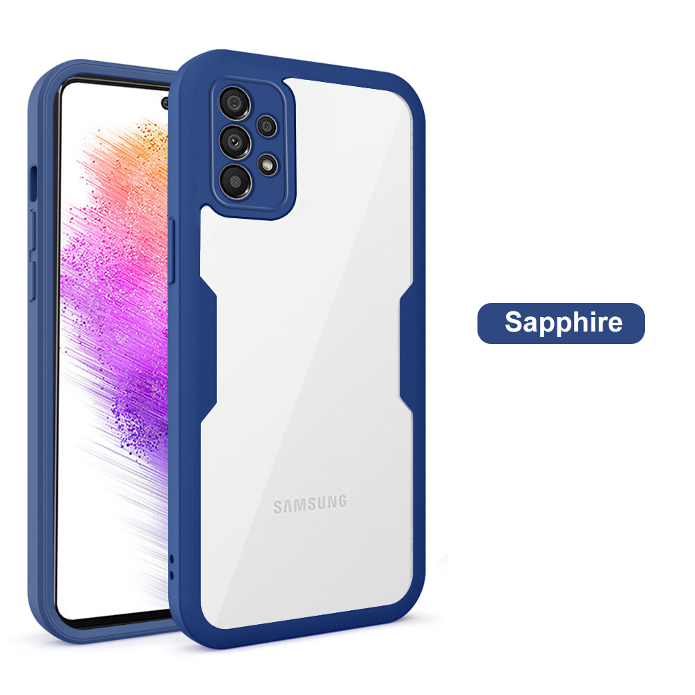 เคสสำหรับ Samsung Galaxy A73,เคสป้องกันการกระแทกสองด้าน360 ° แบบเต็ม ...
