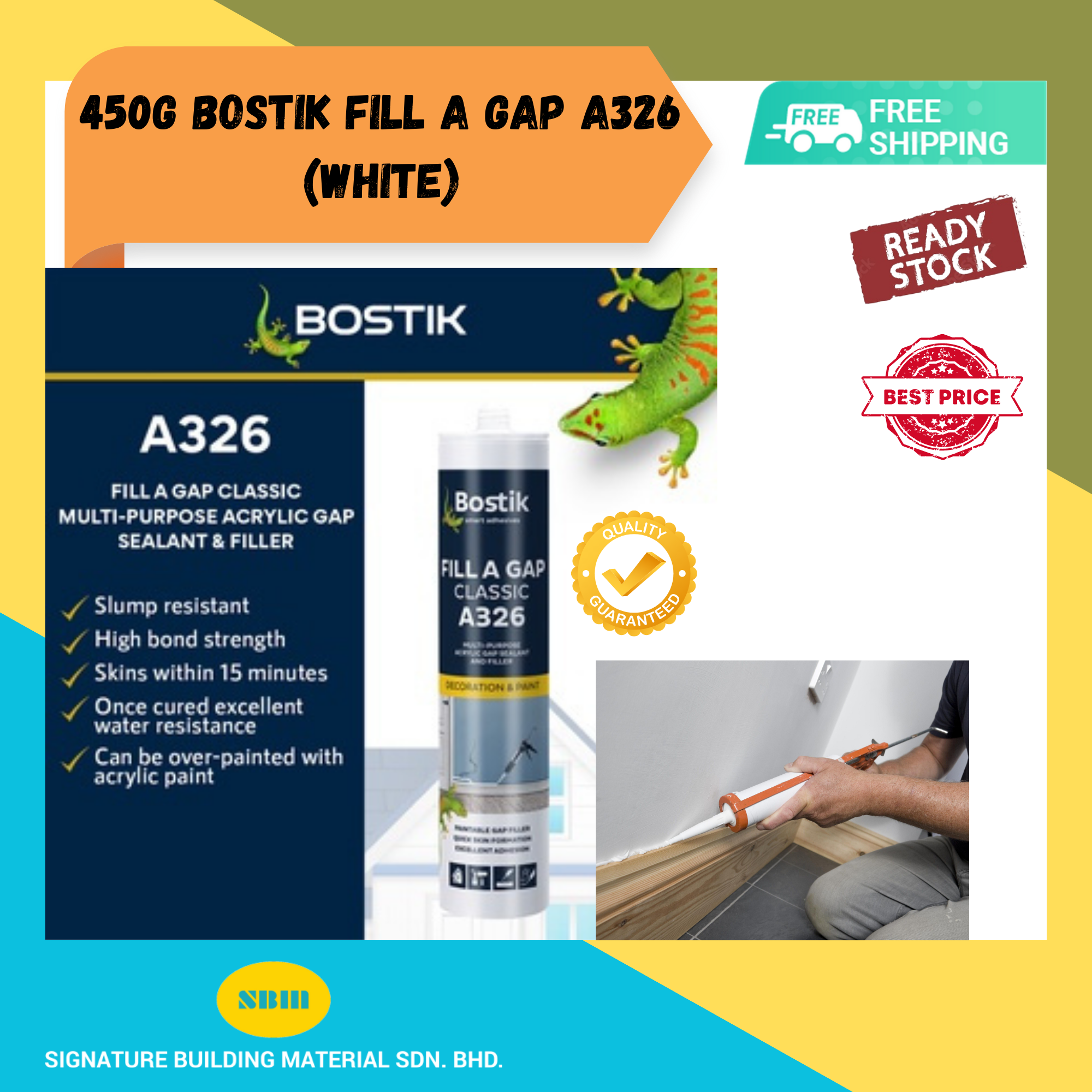 Bostik A326 Fill A Gap Classic (White) Multi-Purpose Acrylic Gap Sealant & Filler 275ML | Lazada