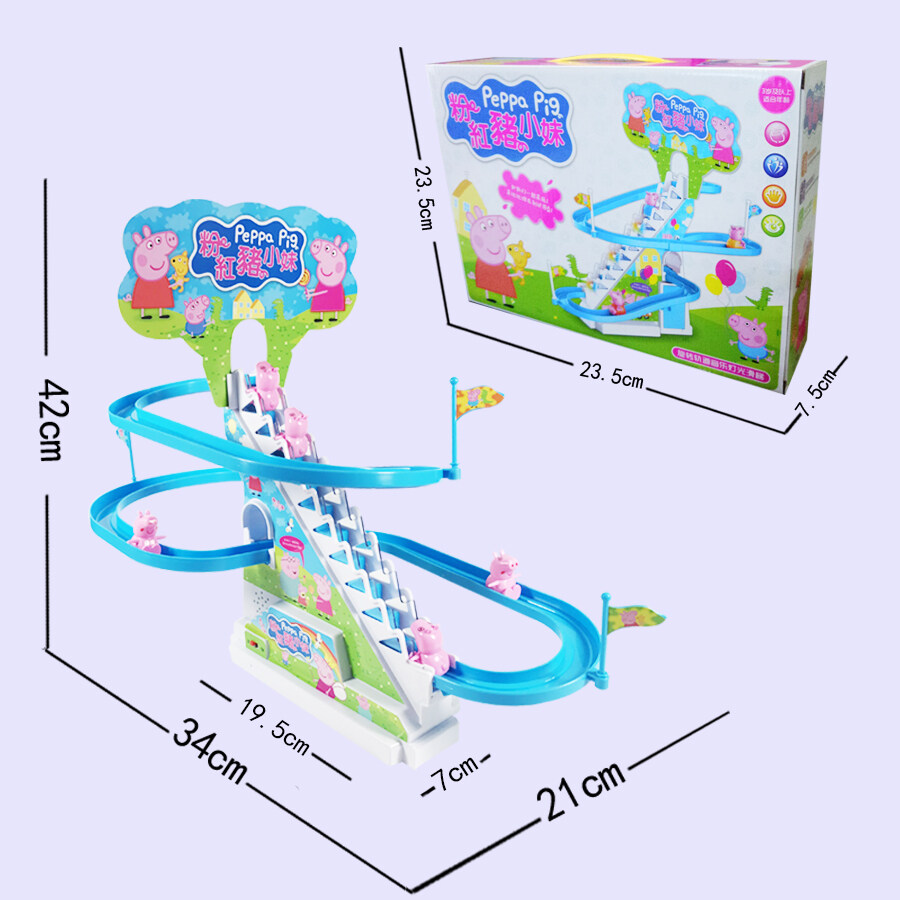 Tik Tok Ferris wheel piggy stair climbing toy electric rail car Peggy ...