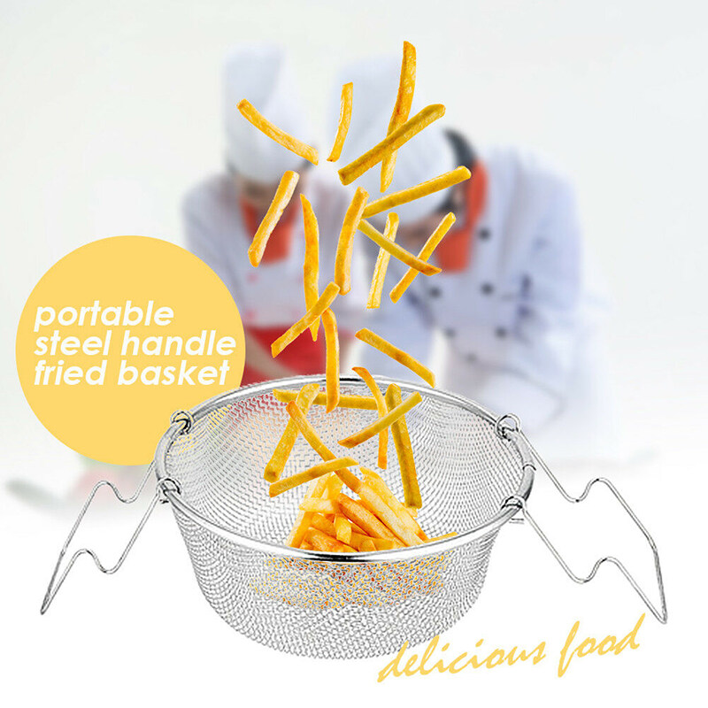 Stainless Steel Frying Net Round Basket Strainer French Fries fried ...