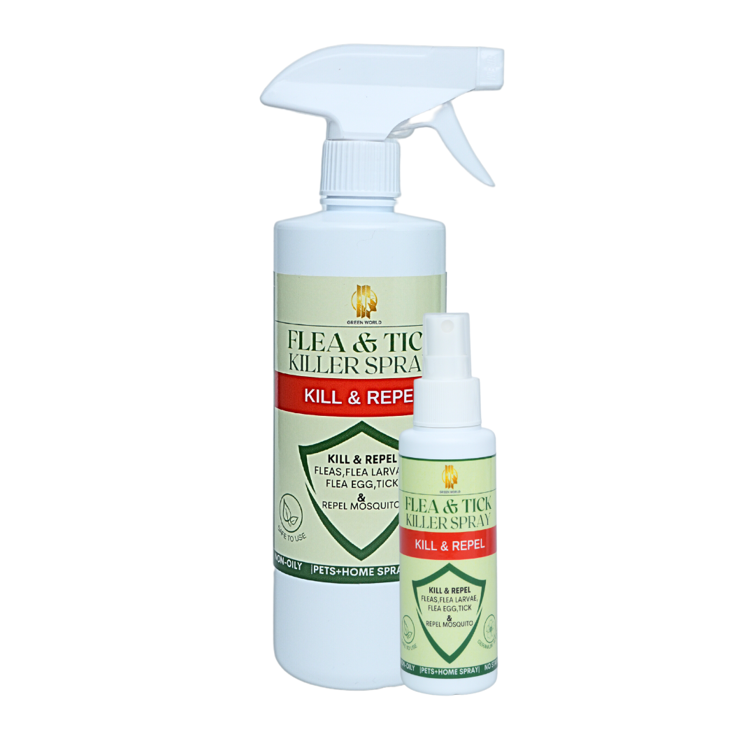 Green World Flea & Tick Killer Spray For Cat & Dog Flea Tick Larvae ...