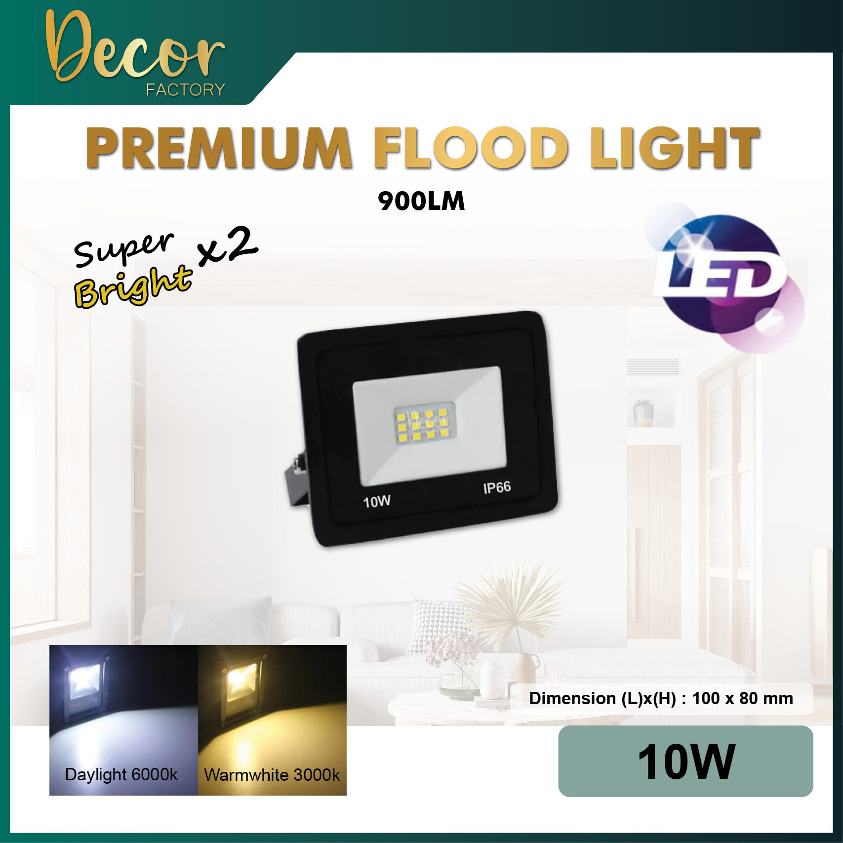 LED Flood Light 10W 20W 30W 50W 100W 200W Waterproof Outdoor Flood ...