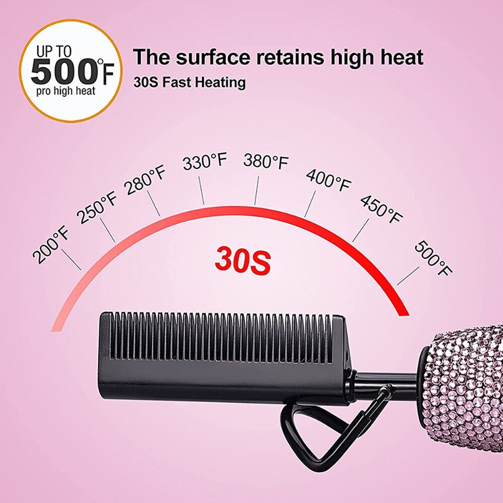 FlatIron Ceramic Professional Pressing Comb Diamond Straightener Comb ...