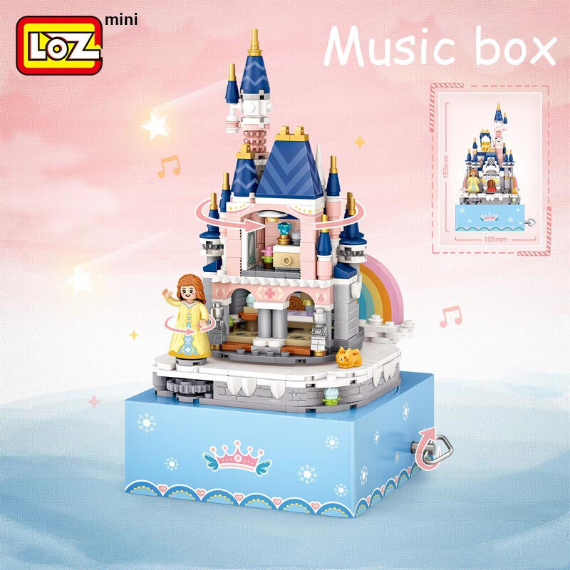 LOZ 531PCS Mini Music Box Castle Building Blocks Model Set Girl Friends ...