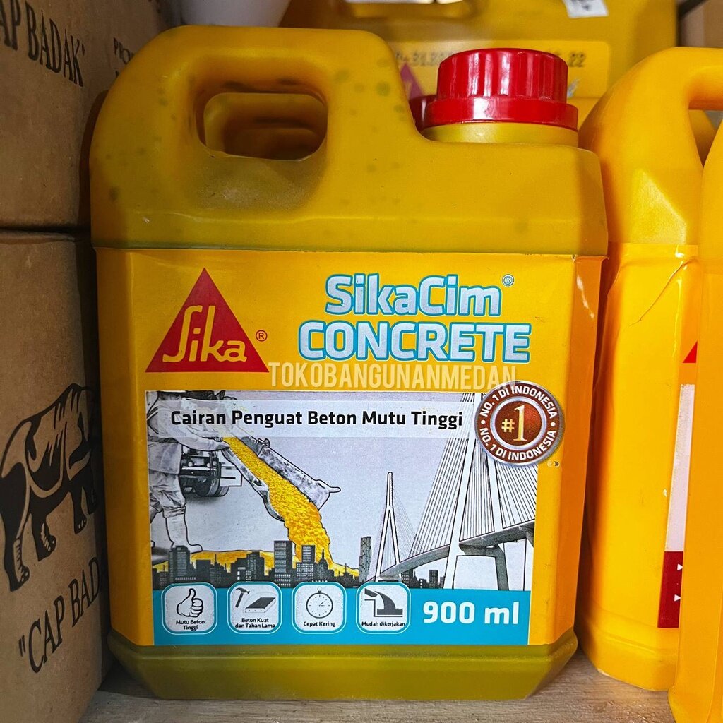 SIKA CIM CONCRETE ADDITIVE PENGERAS BETON SEMEN OBAT COR - 900 ML ...