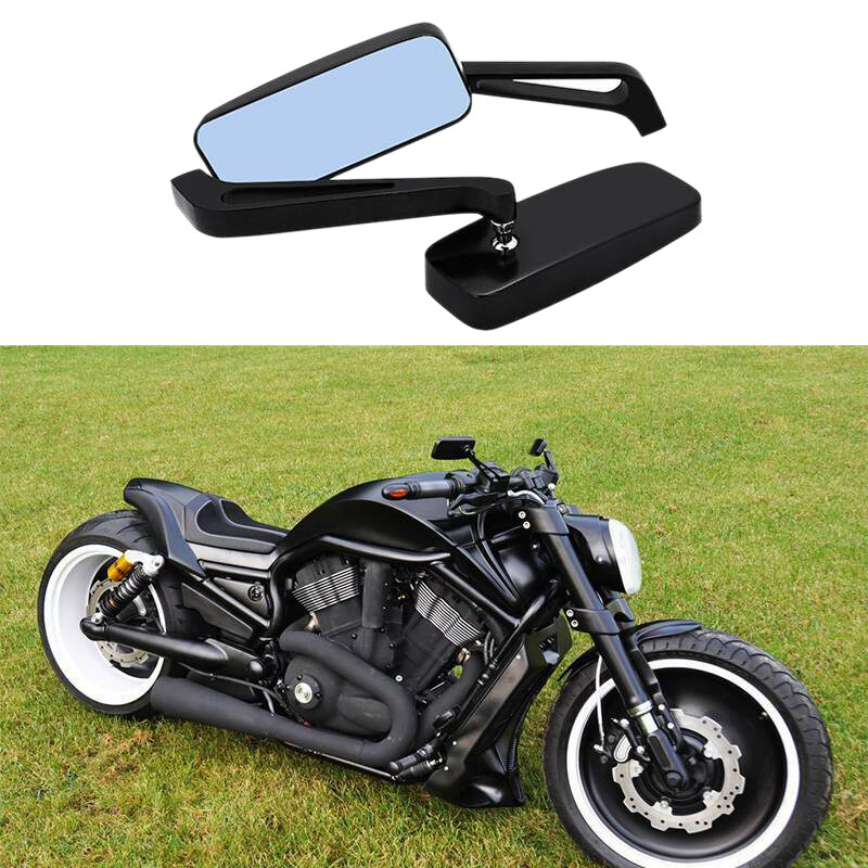 Universal Rectangle Motorcycle Rearview Side Mirrors Retro Motorcycle ...