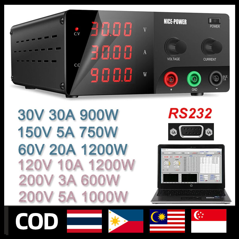 Lab Bench Power Supply 30V 30A 900W Laboratory Switching Power Supply Unit 60V 20A Adjustable ...