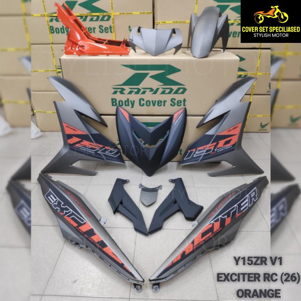 (STICKER TANAM/AIRBRUSH) RAPIDO COVER SET Y15ZR V1/V2 EXCITER RC (26) ORANGE | Lazada