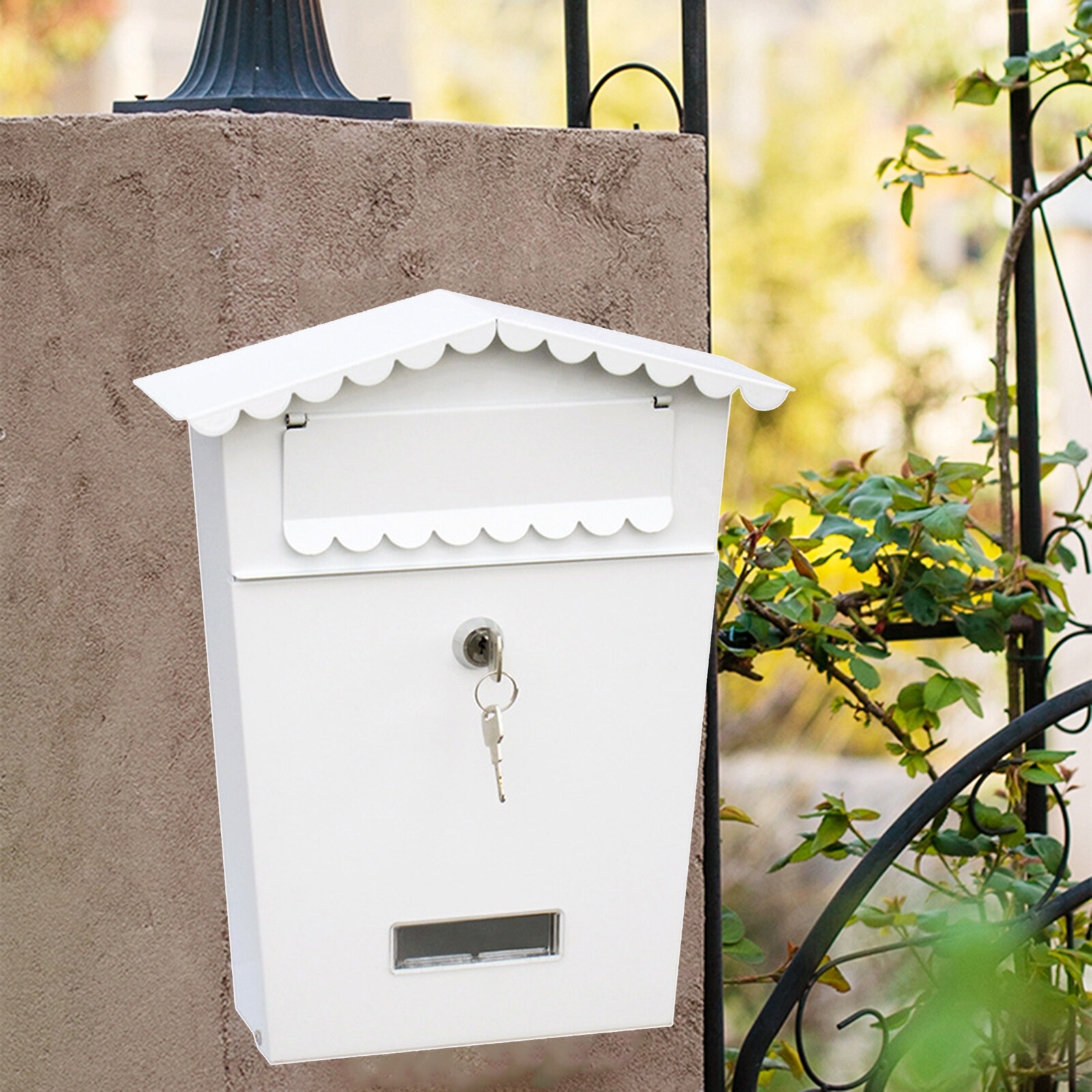 LazaraHome Metal Mailbox Wall-mounted Mail Secure Lockable Mail Box 2 ...