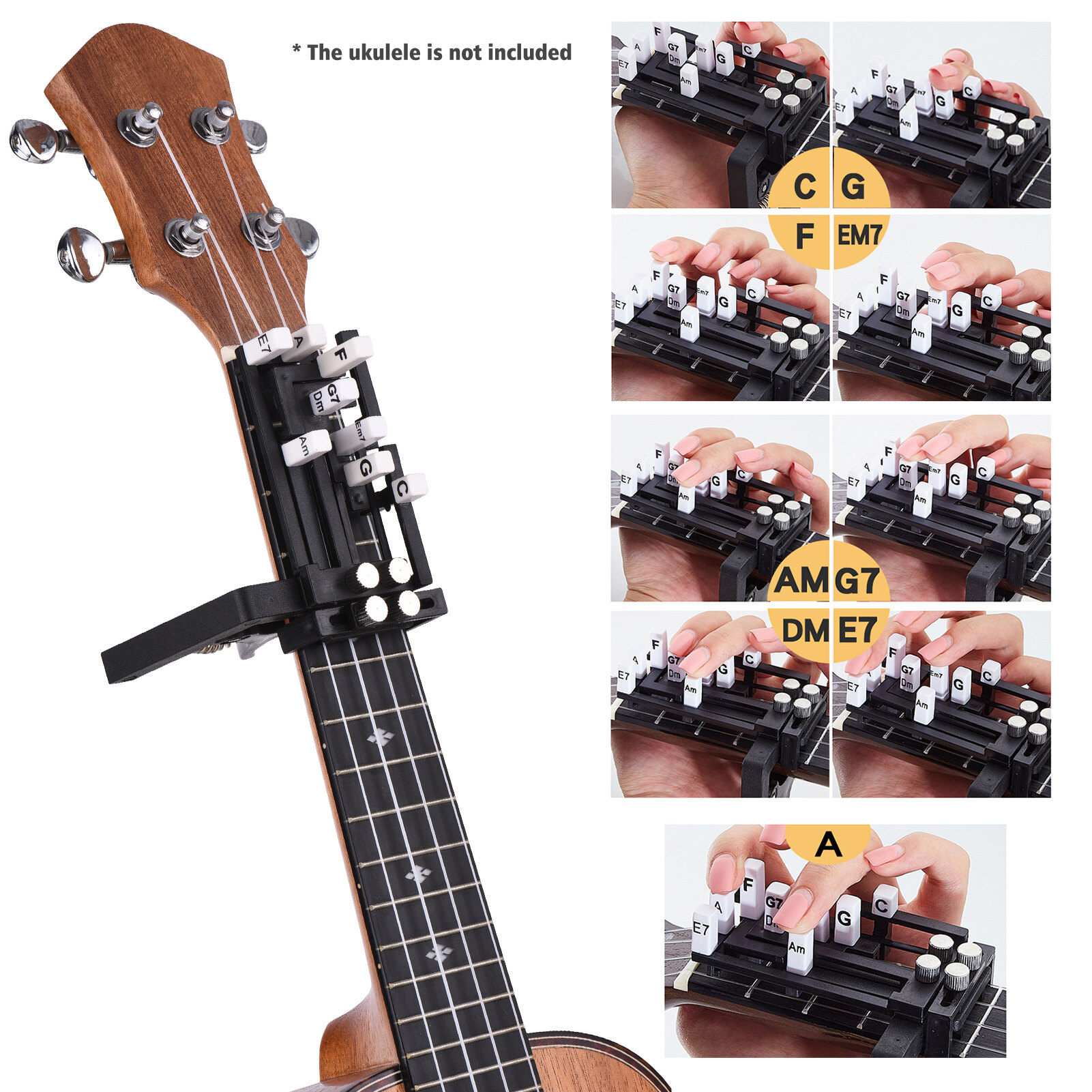 One-Key Ukulele คอร์ดฝึกหัด Uke คอร์ดการเรียนรู้ Assisted เครื่องมือ ...
