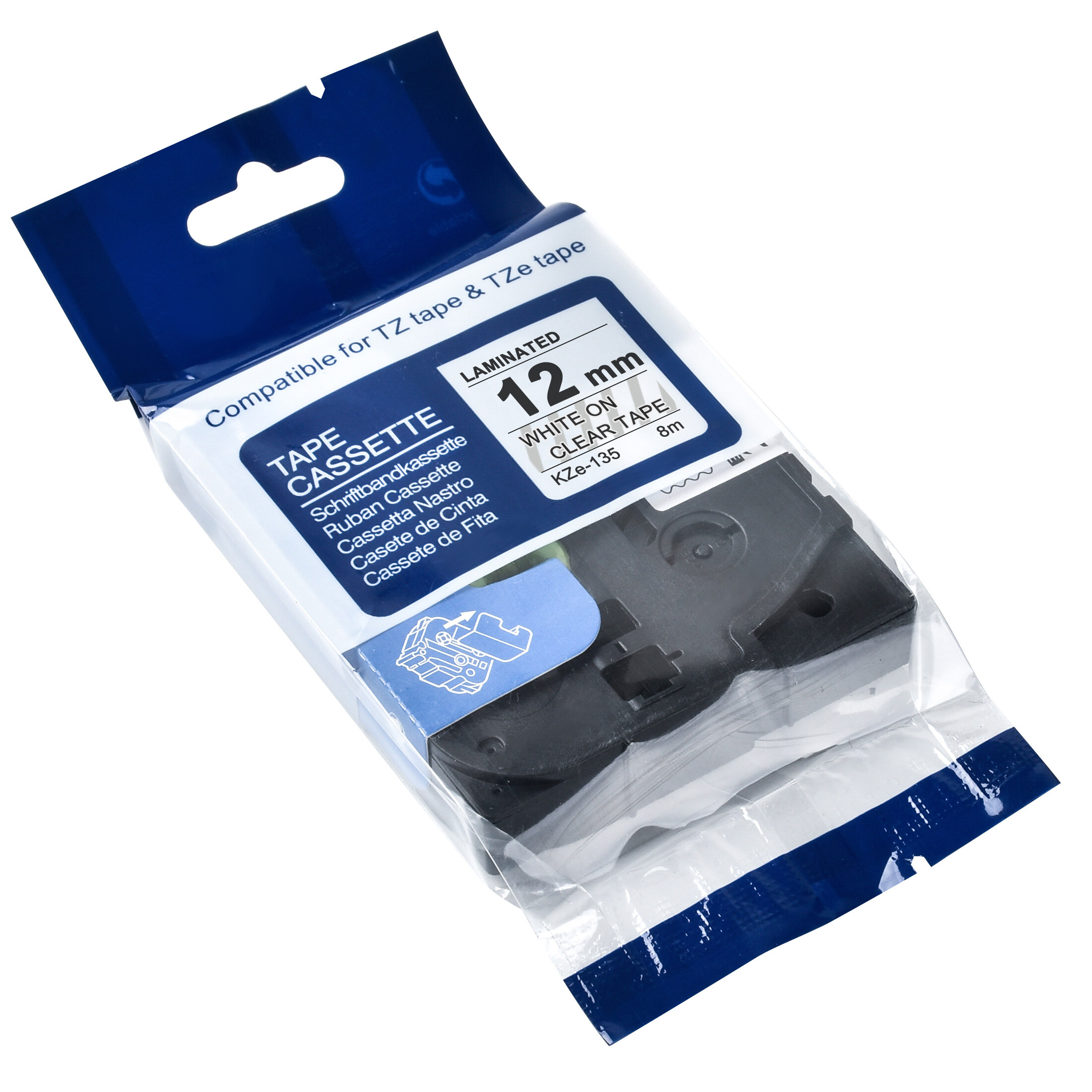 CIDY Tze 135 Tz135 White on Clear Laminated Compatible Brother P touch ...