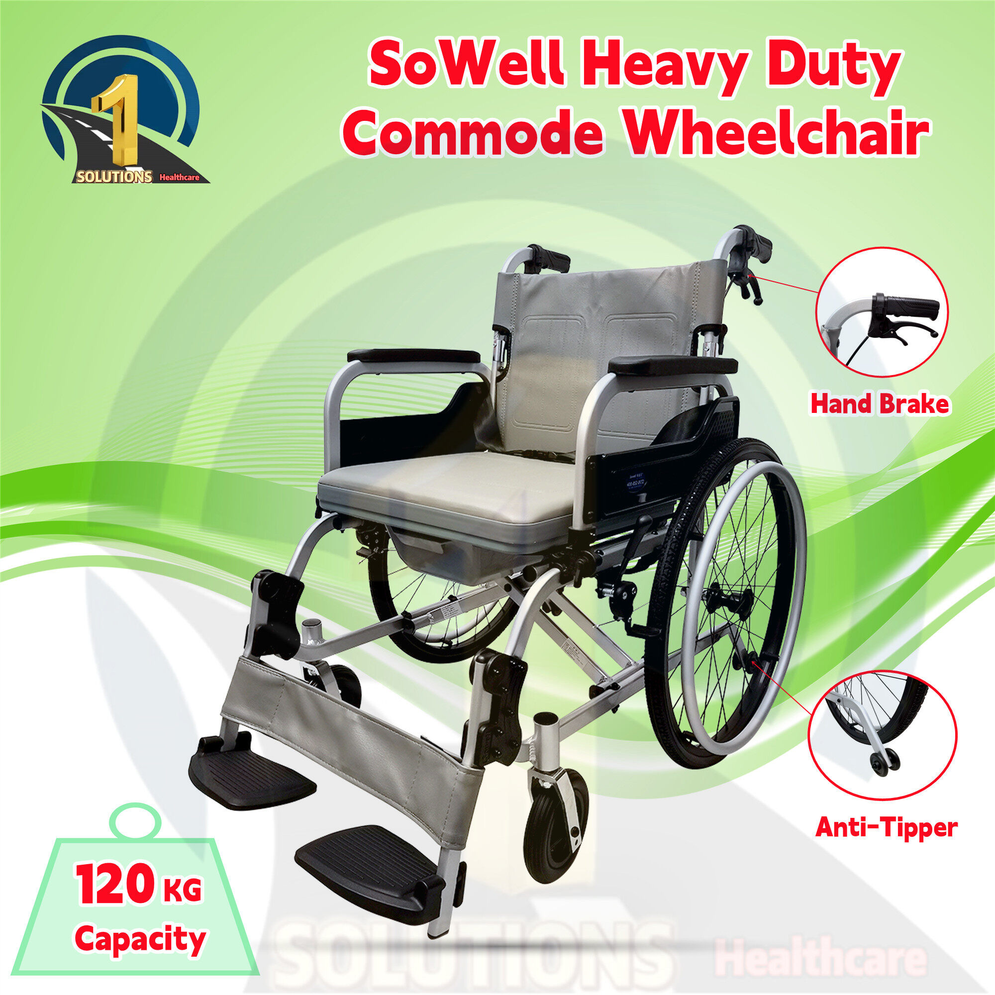 SoWell Heavy Duty Commode Wheelchair | Lazada