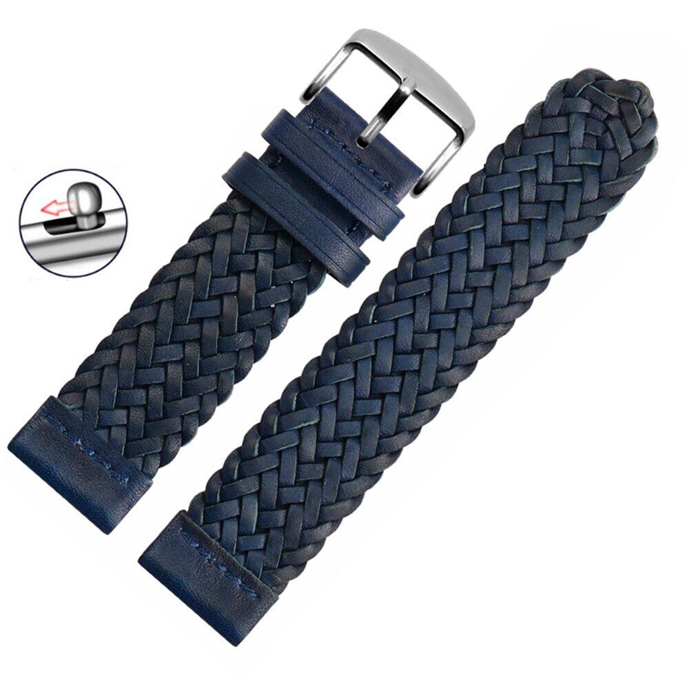 20mm 22mm 24mm Genuine Leather Braided Watch Strap Men Women Universal ...