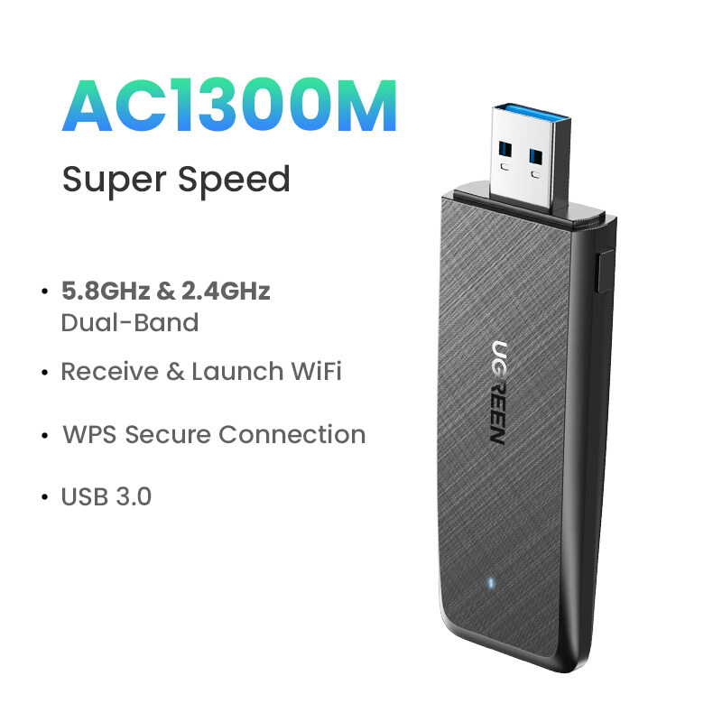 Ugreen Wifi Adapter 1300mbps 650mpbs 5ghz And 2 4ghz Dual Band Usb Wifi