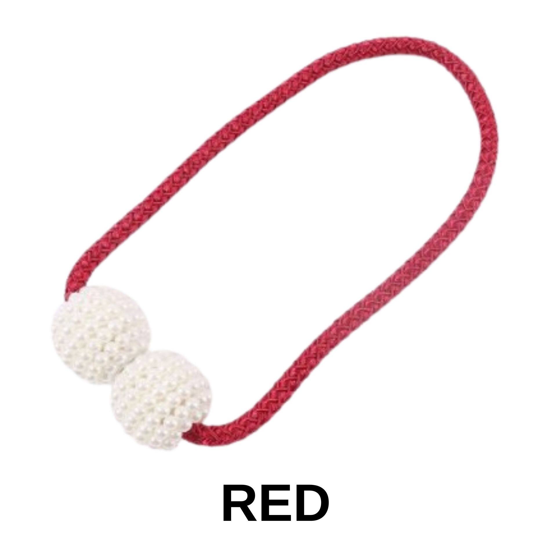 1PC Magnetic Curtain Tier Rope Buckle Pearl Ball Design Tieback Clip ...