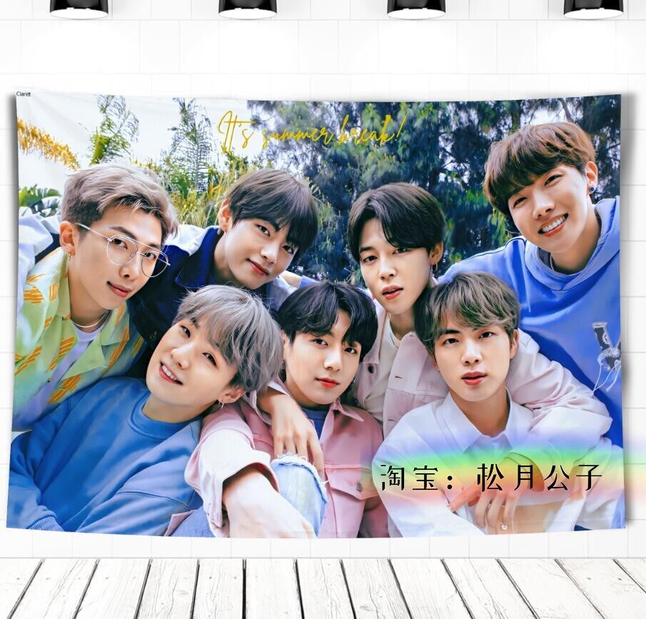 BTS Tapestry Korean Group Decor Hanging Background Wall 3D Printing ...