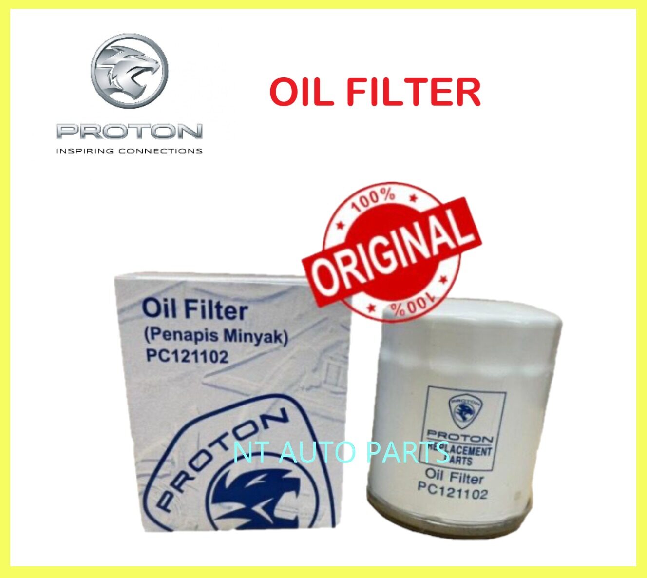 100% Proton Oil Filter - PC121102 - GEN2 BLM FLX WAJA WIRA PERSONA ...