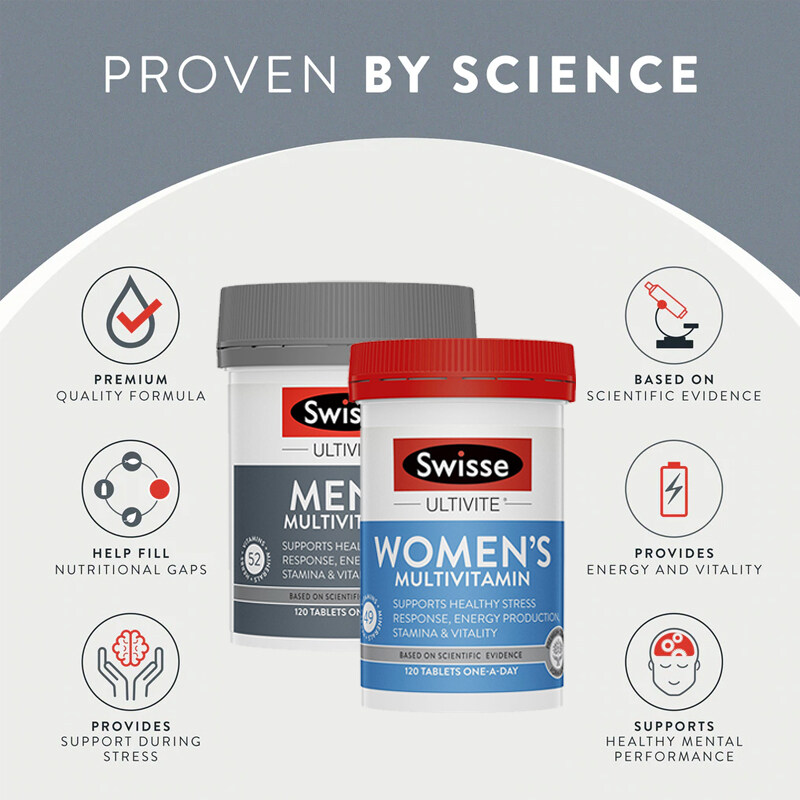 Swisse Ultivite Men's Multivitamin 120 Tablets + Swisse Ultivite Women's Multivitamin 120 ...