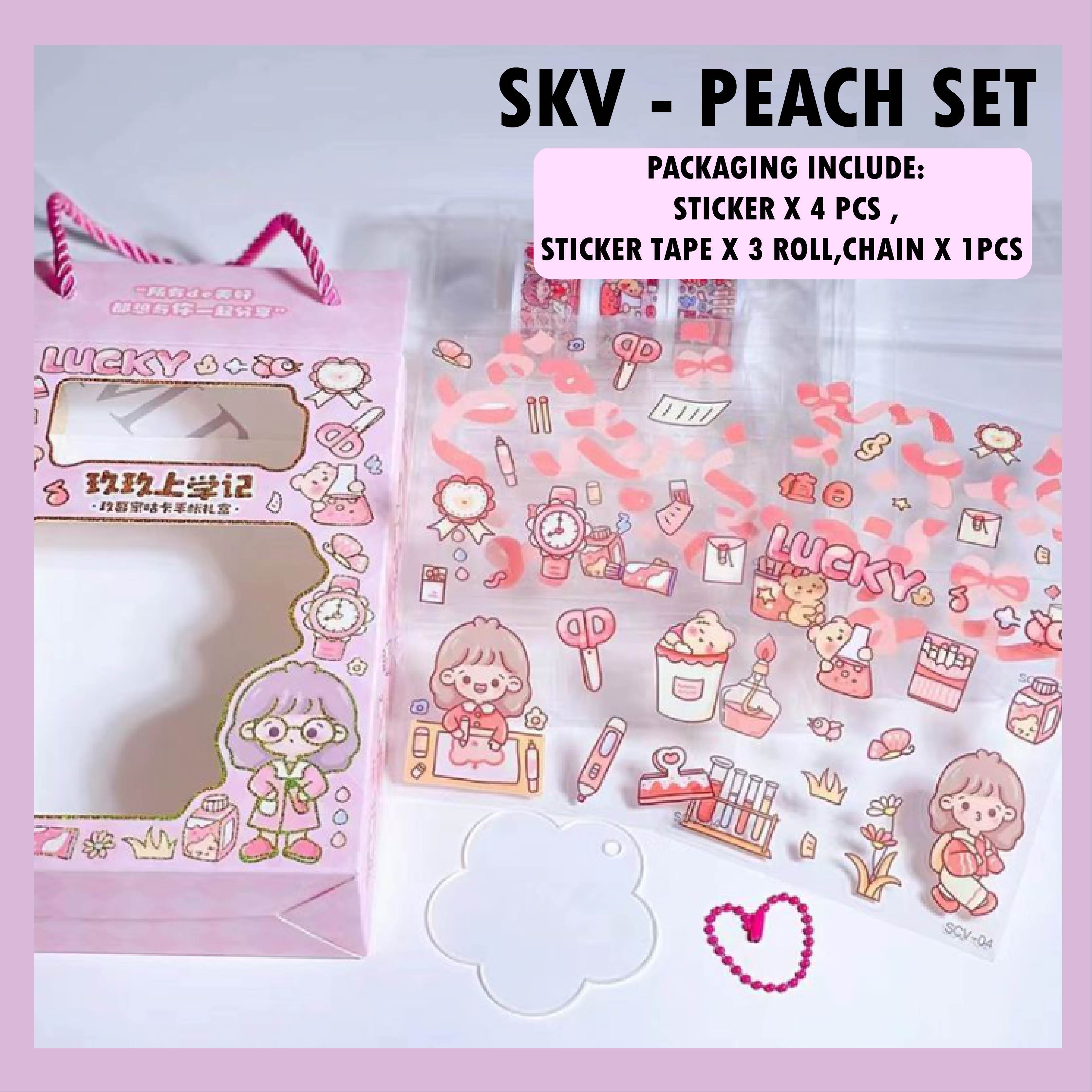 GUKA FAN GUKA SET WITH CUTE STICKER SET GIFT SET 创意手账贴纸古卡 | Lazada