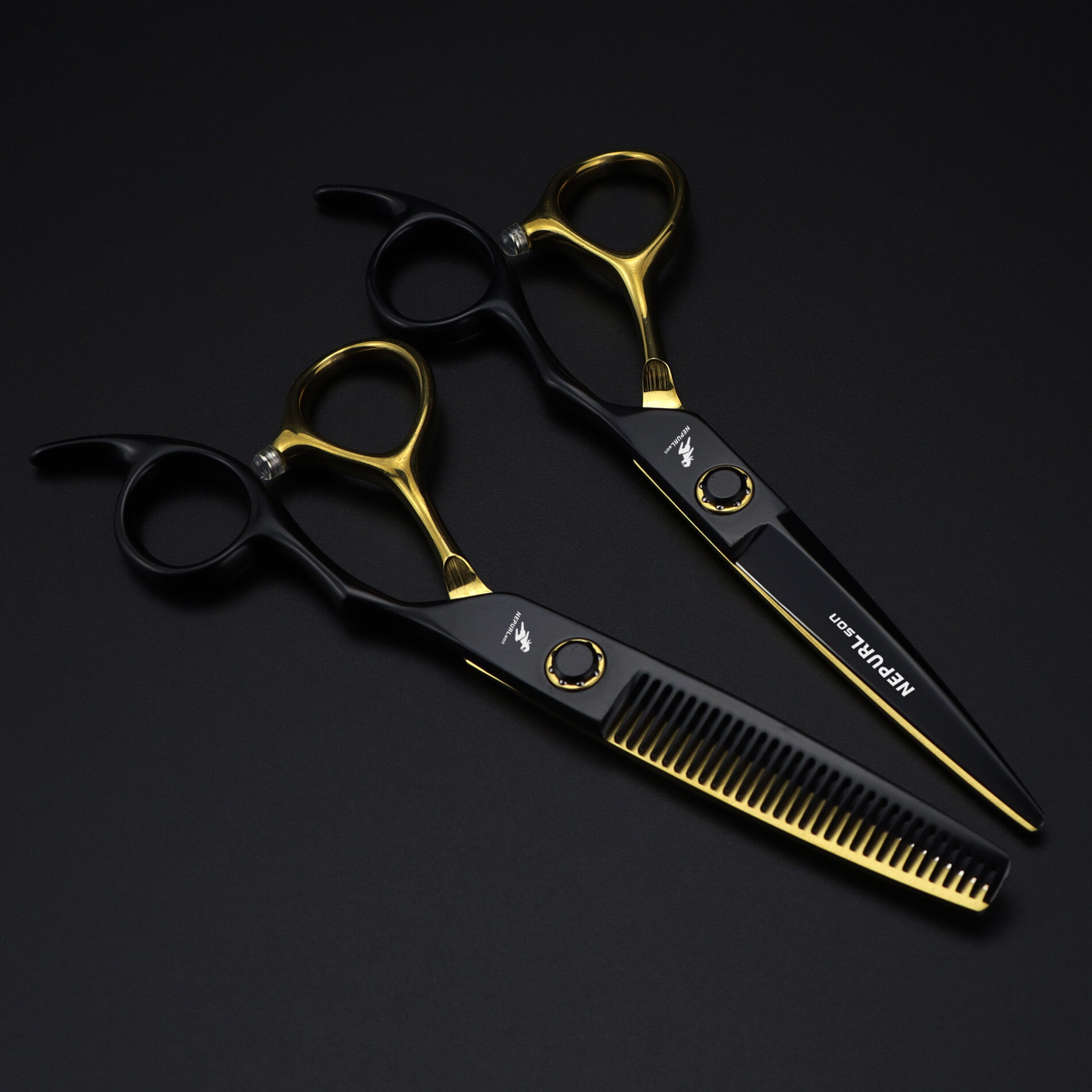 6.0 Inch Black Gold Bearing Style Napson Hairdressing Scissor, Barber ...