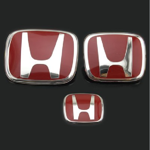 Honda Car Emblem Logo Red Civic FD 2006-2008 (Front+Rear+Steering Wheel ...