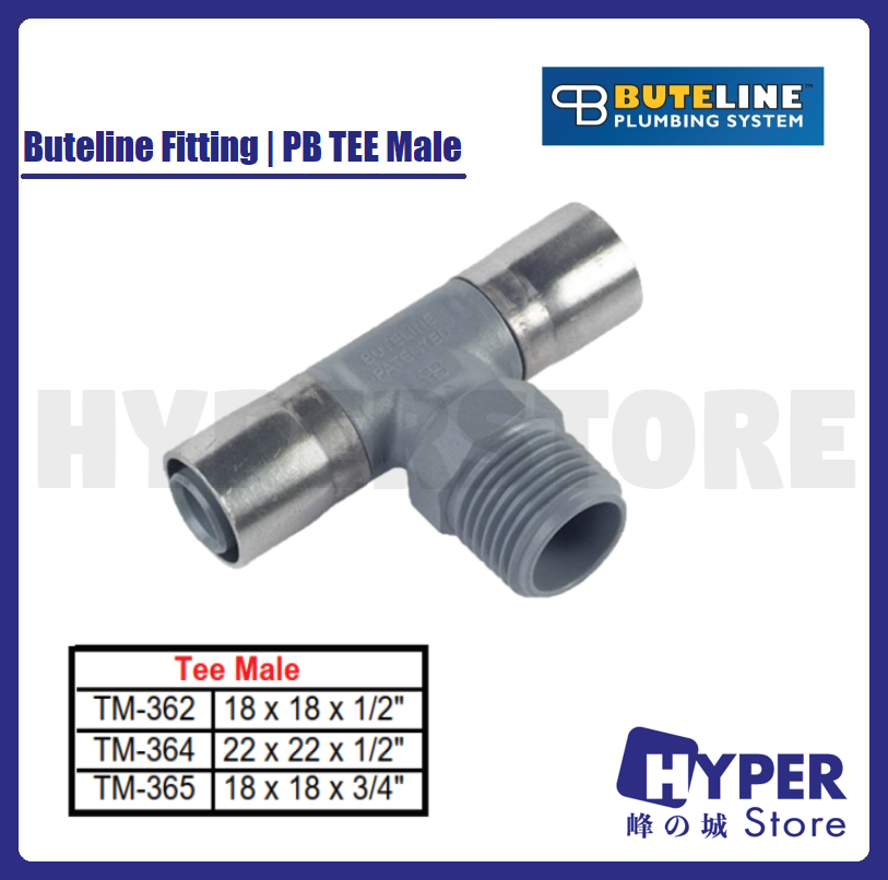 Buteline Fitting | PB TEE Male | M.Tee | Withstand Hot Water ( TM362 ...