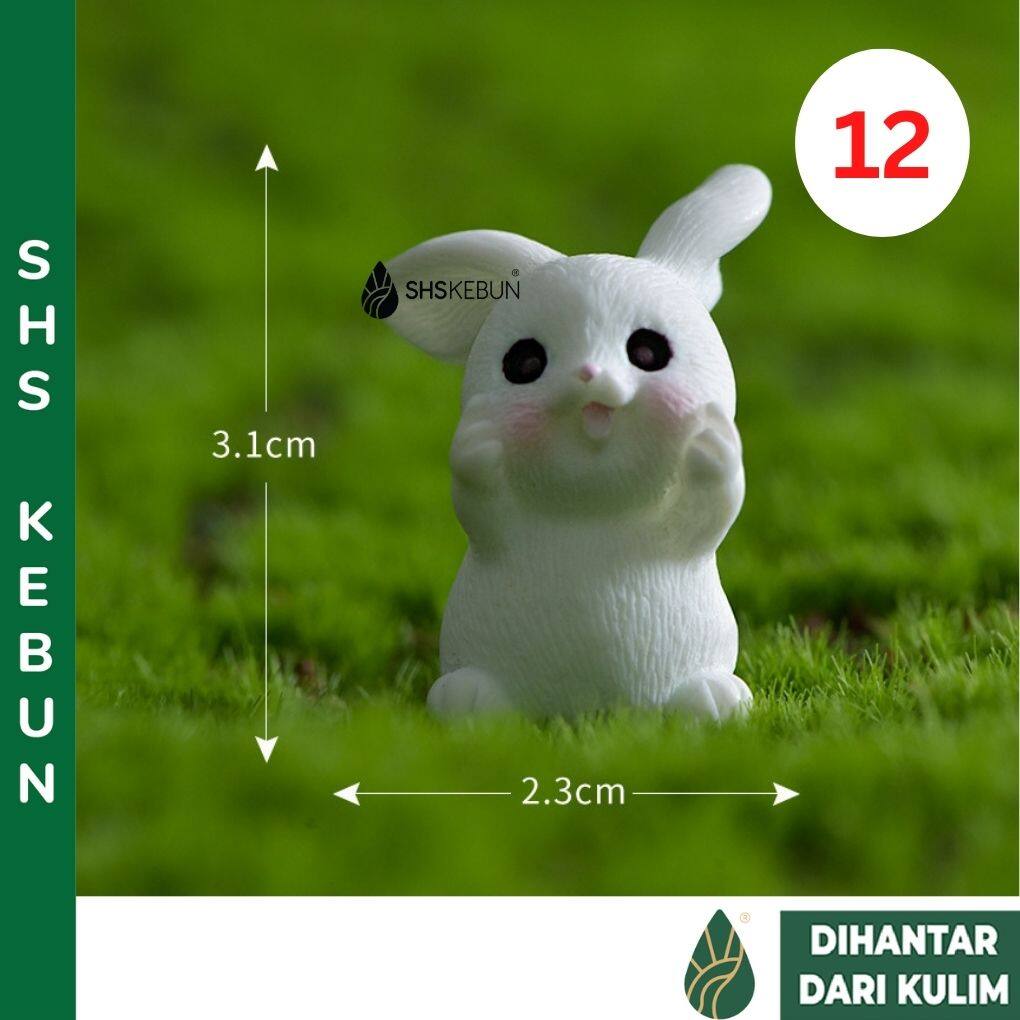 Mini Rabbit Toy Small Plastic Rabbit Garden Decoration Patung Arnab ...