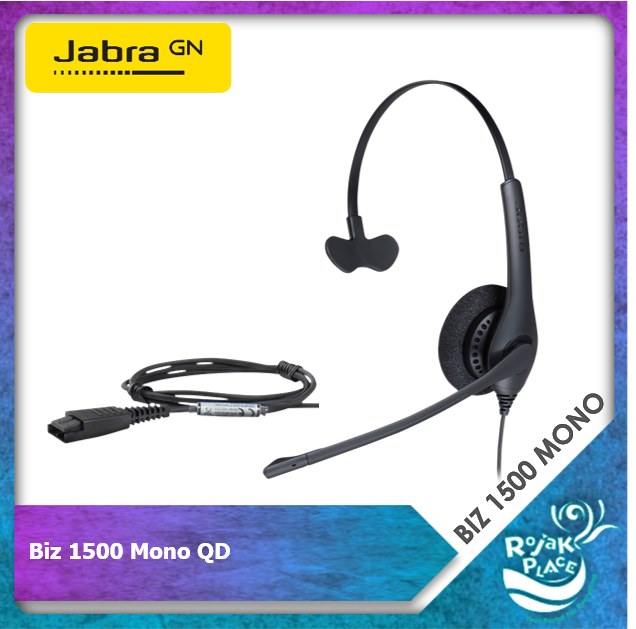 Jabra BIZ 1500 Mono Professional Corded Headset Noise Cancelling Mics ...