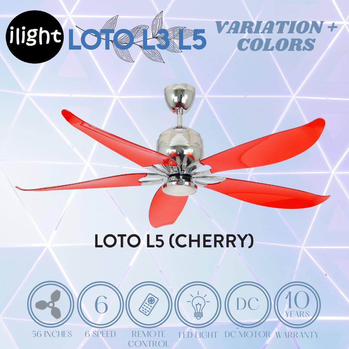 NSB LOTO L5/L3 56 Inches Designer Ceiling Fan DC MOTOR | Lazada