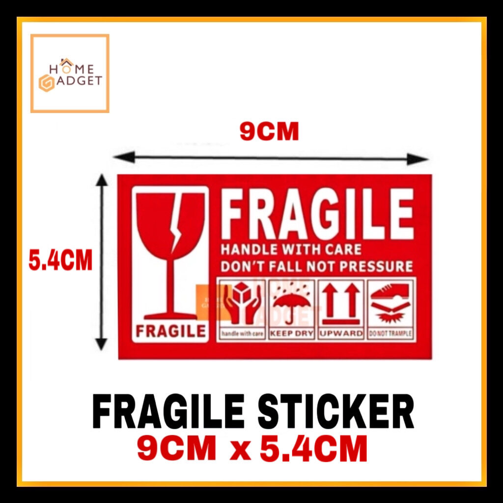 1000pcs Fragile Sticker Fragile Label Warning Label Ready Stock ...