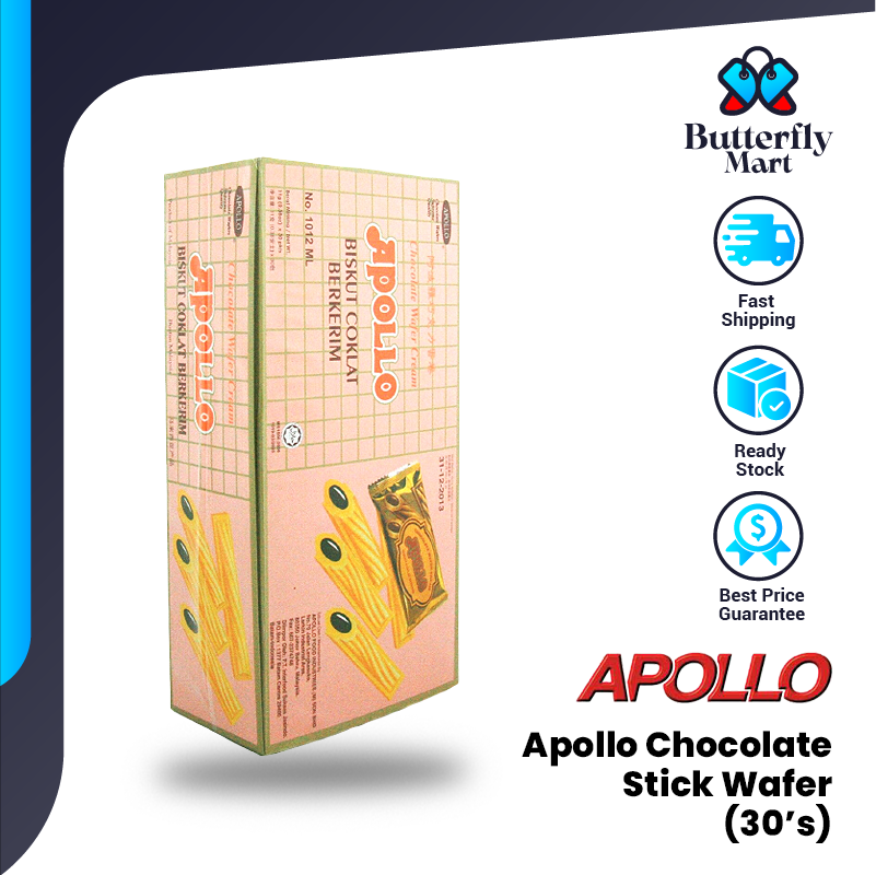 Apollo Chocolate Stick Wafer(30's) A1012 Biskut Childhood Snack Coklat ...