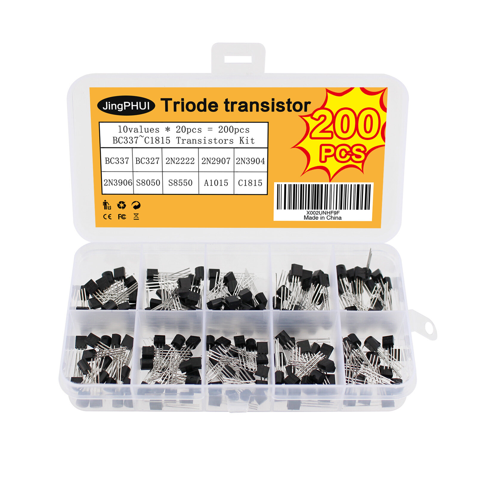 24 ค่า 840 ชิ้น NPN PNP ทรานซิสเตอร์ TO-92 พลังงานวัตถุประสงค์ทั่วไปทรานซิสเตอร์ Assortment ชุด ...