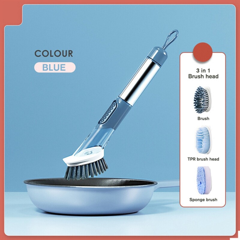 Kitchen Cleaning Brush 2 in 1 Long Handle Cleaing Brush with Removable ...