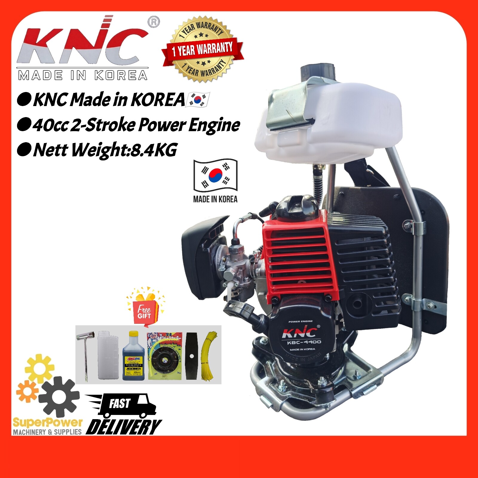 KNC KOREA KBC-4400 TK Carburetor Grass/Brush Cutter/Mesin Rumput(Made ...