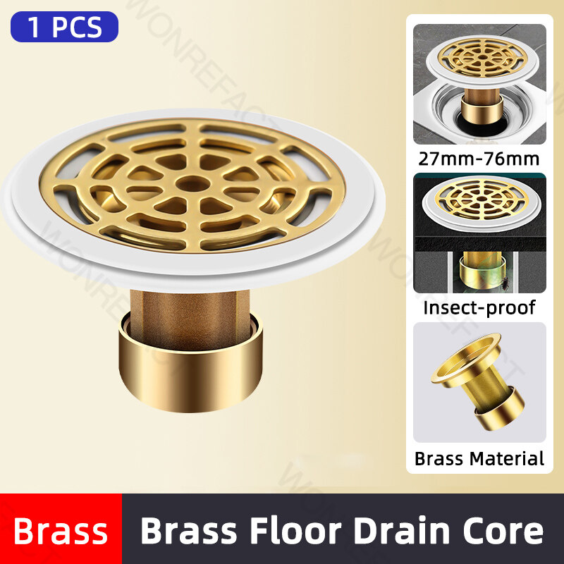 Bathroom Brass Floor Drain Core Insect Resistant Odor Hair Interception ...