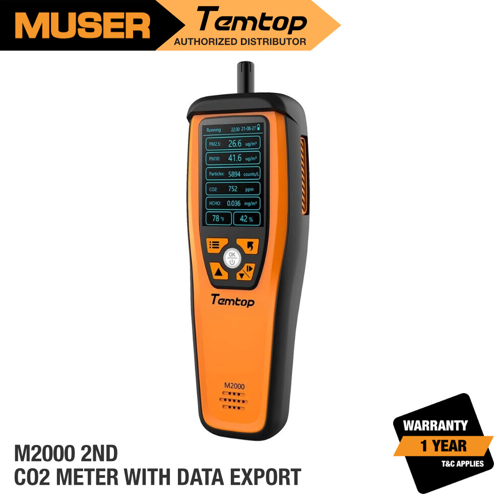 Temtop M2000 2nd Air Quality Monitor with Data Export // CO2, PM2.5 ...