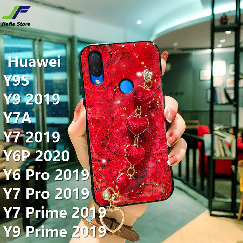 JieFie หรูหราทองฟอยล์ Bling หินอ่อนสำหรับ Huawei Y9 2019 / Y6P / Y7A ...