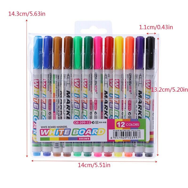 Bokali ใหม่ 12 สีไวท์บอร์ดสดใสปากกามาร์กเกอร์วิจิตรเคล็ดลับปากกามาร์กเก ...
