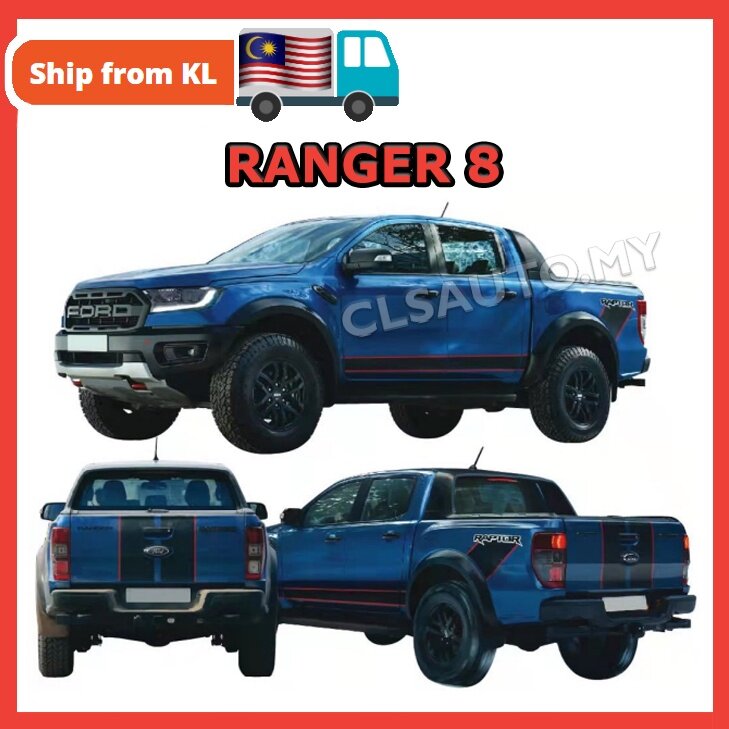 FORD RANGER Body Sticker Side Lining (12 Designs) - Raptor, Wildtrak ...