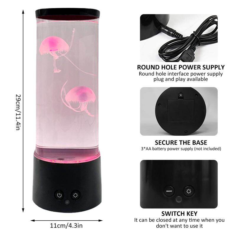 LED Jellyfish Lamp USB Colorful Desktop Night Light Decorative Aquarium ...